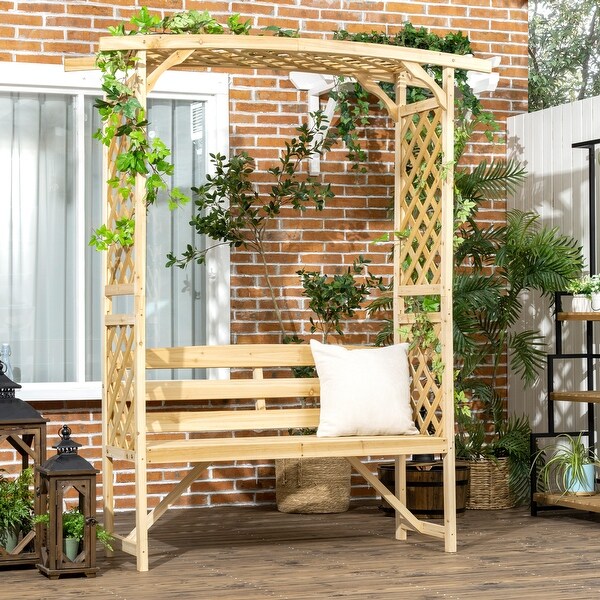 Outsunny outdoor wooden bench store