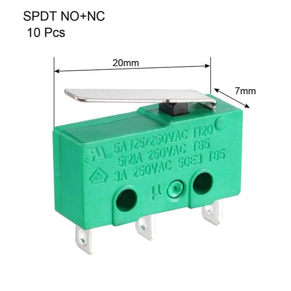 10PCS KW4-3Z-3 Micro Switch SPDT NO NC 3 Terminals Short Straight Lever ...