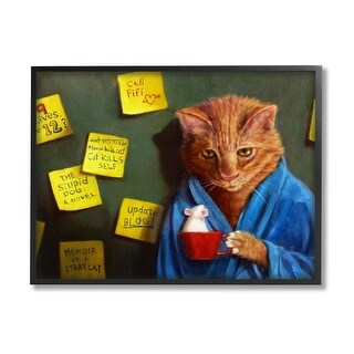 Stupell Funny Cat Morning Coffee Memo Reminders Framed Giclee Art by ...