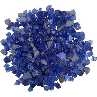 10lbs Fire Pit Glass Rocks - 1/2in Reflective Crushed Glass Rocks by ...