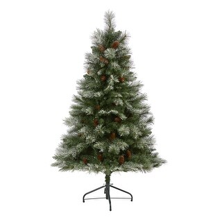 5' Snowed French Alps Mountain Pine Artificial Christmas Tree with 387 ...