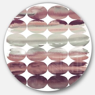 Designart 'Plum Dots minimal Geometric I' Geometric Metal Circle Wall ...