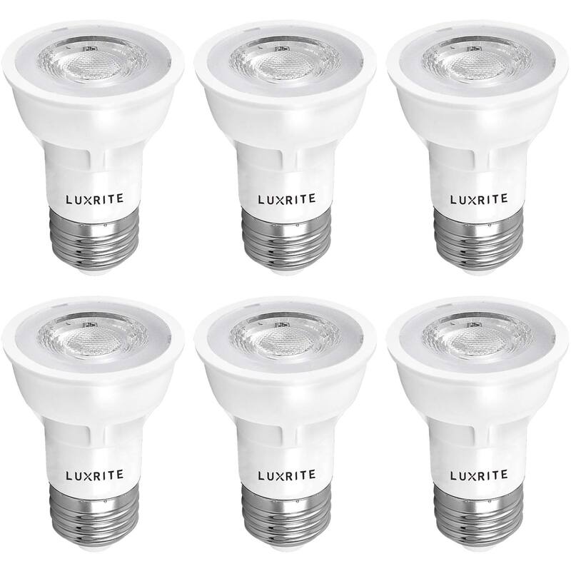 Luxrite PAR16 LED Bulb, 50W Equivalent, 450 Lumens, Dimmable, Enclosed ...