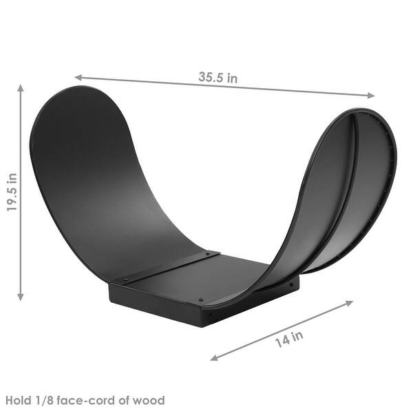 Sunnydaze Log Rack 3' Curved Black Steel Outdoor Firewood Storage ...