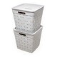 STARPLAST Wide Weave Stacking Storage Bin with Lid, 2 Pack - Bed Bath ...