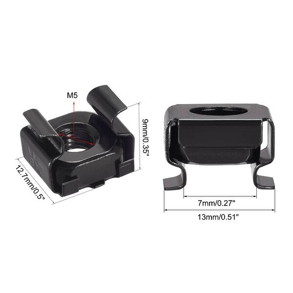 Snap-in Cage Nuts Carbon Steel Nut for Server Shelve - Black - Bed Bath ...