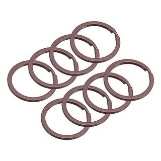 Split Keychain Rings, 30mm/1.2inch Round Flat Key Holder, Coffee, 8Pcs - Coffee - 30mm - Bed ...