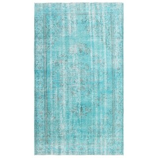 ECARPETGALLERY Hand-knotted Color Transition Mint Wool Rug - 4'11 x 8'2 ...