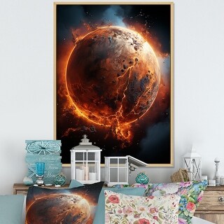 Designart "Red Planet Mars Rusty I" Mars Framed Canvas Art Print - Bed ...