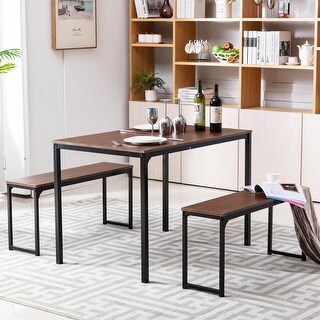 Morden Charming Style Dining Table Set with A Tatble and Two Benches ...