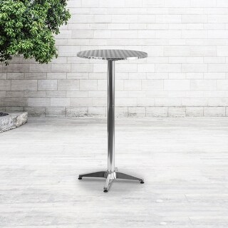 23.25" Round Aluminum Indoor-Outdoor Bar Height Table with Flip-Up ...