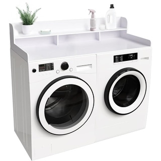 Double Layer Laundry Wood Shelf Topper for Washer and Dryer - Bed Bath ...