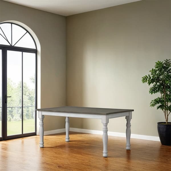 Farmhouse Two-tone Distressed Wood Dining Table - Bed Bath & Beyond ...