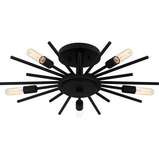 Mesquite 5-Light Matte Black Semi-Flush Mount Light - Bed Bath & Beyond ...