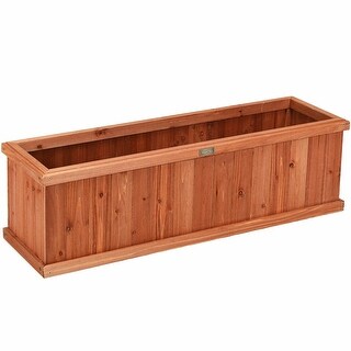 3' x 3" Wooden Decorative Planter Box for Garden Yard and Window - 40"L ...