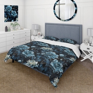 Designart "Ephemeral Noir Moody Patterns I" Cottage Bedding Cover Set ...