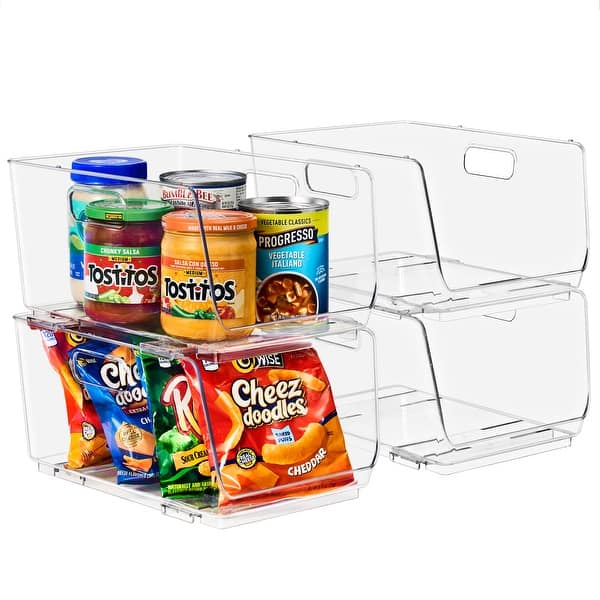 Sorbus Stackable Storage Bins Open Front Clear Acrylic Bins for Pantry ...