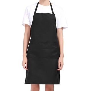 Waterproof Chef Apron Black Kitchen Butcher with Pocket - Bed Bath ...