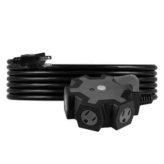 Heavy Duty 5-Outlet Hub, 25Ft Grounded Outdoor Extension Cord, 14 AWG ...