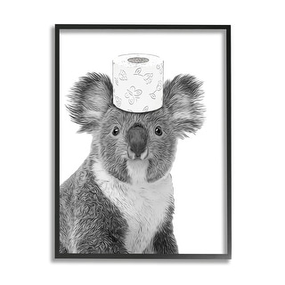 Stupell Koala & Toilet Paper Bathroom Framed Giclee Art by Annalisa ...