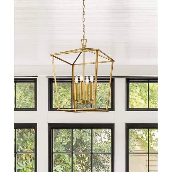 25" Large Rustic Antiqued Gold Open Geometric Lantern - On Sale - Bed ...