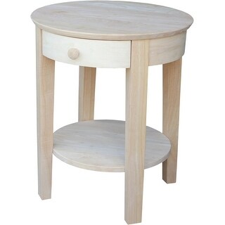 Unfinished Solid Parawood End Side Table with Drawer - Bed Bath ...