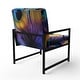 Designart "Blue And Pruple Vibrant Peacock Feather" Upholstered Animal ...