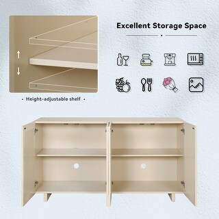 Hollow Door Design Sideboard with Adjustable Shelves, Livingroom ...