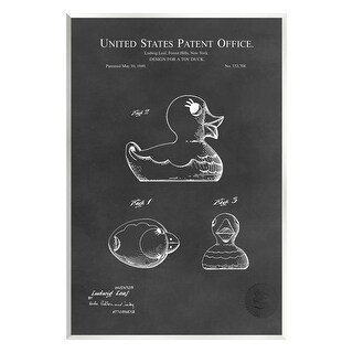 Stupell Retro Duck Toy Blueprint Wall Plaque Art, Design by Karl Hronek ...
