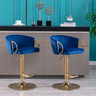 Set of 2 Bar Stools with Chrome Footrest And Base Swivel Height ...