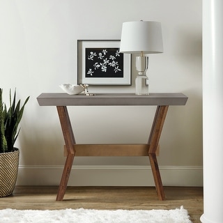 Picadilly Modern Solid Wood & Concrete Entryway Console Table - Bed ...