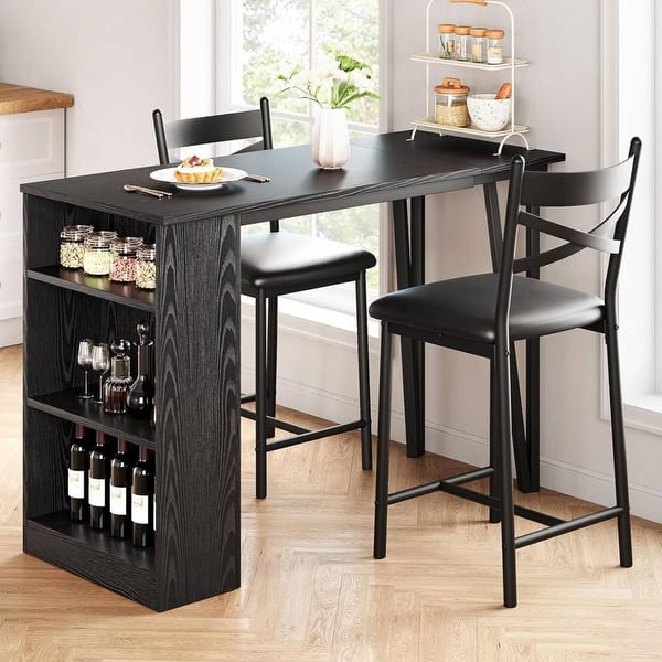 Modern Expandable Dining Table Set with 3 Storage - N/A - On Sale - Bed ...