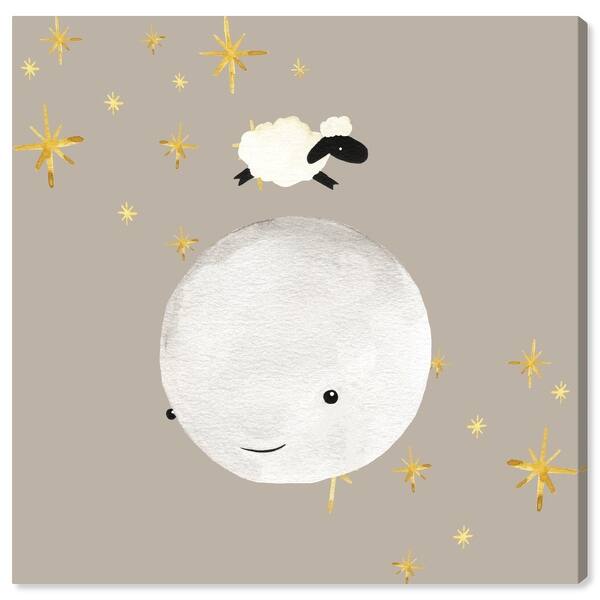 Oliver Gal 'Sheep Jumping Over The Moon' Animals Wall Art Canvas Print ...