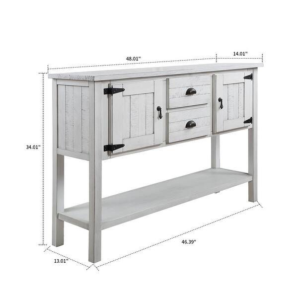 Vintage Industrial Style Wooden Console Table with Metal Handles and ...