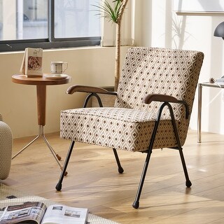 Pattern Fabric Armchair High Back Accent Chair, Living Room Chairs with ...