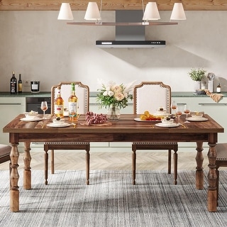 Wood Dining Table for 4-6 People, 62” Rectangle Kitchen Table - Bed ...