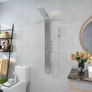 2.5 GPM High Pressure Chrome Shower Panel System with Fixed Rainhead ...
