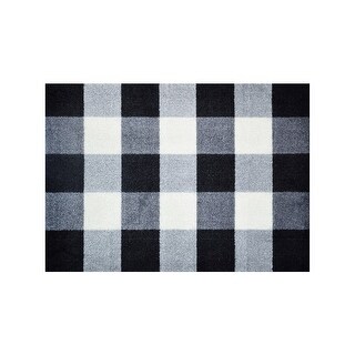 2' x 3' Black and White Buffalo Check Washable Floor Mat - 3'6" - Bed ...