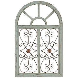 Wood Scroll Arched Window Inspired Home Wall Decor with Metal ...