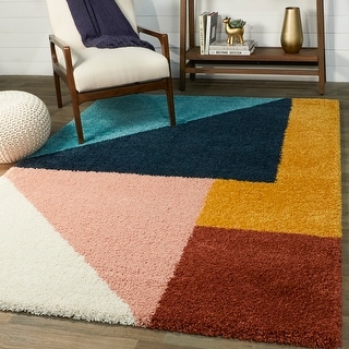 Balta Jordan Modern Color Block Shag Area Rug - Bed Bath & Beyond ...