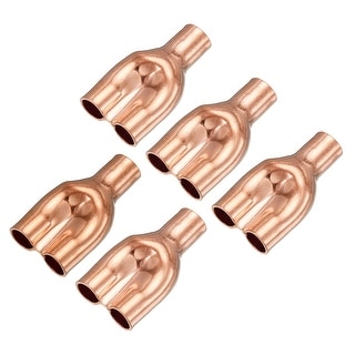 5pc Tee Y Type Copper Fitting Welding Joint Split Union Intersection 1/ ...