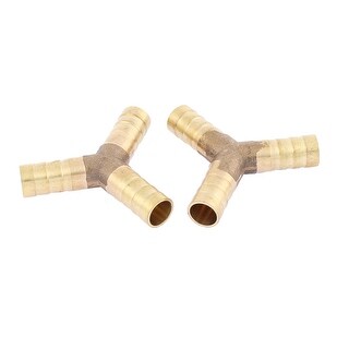 Brass Y Shape 3 Way Hose Barb Coupler Connector 10mm Outer Dia 2 Pcs ...