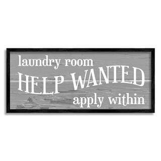 Stupell Help Wanted Laundry Room Rustic Sign Apply Within Framed Wall ...