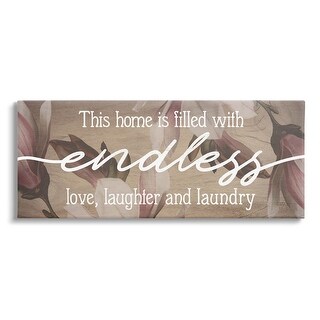 Stupell Endless Love Laughter Laundry Phrase Canvas Wall Art by Lil ...