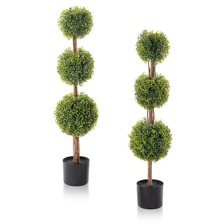 Artificial Buxus Triple-Ball Trees set of 2 - Bed Bath & Beyond - 42999046