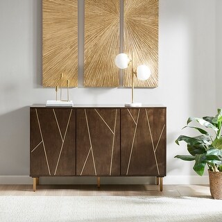 Sadler 34"H 3-Door Cabinet - Bed Bath & Beyond - 38438415