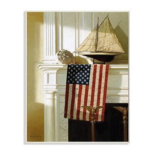 Stupell Nautical Americana Mantle Realistic Traditional Painting Wood ...