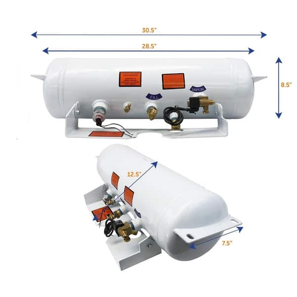 Flame King 5.9 Gallon ASME Propane Tank with Remote Valves & Solenoid ...
