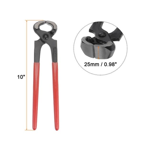 End Cutting Pliers 10" Nail Nippers Puller Plier with Red Plastic ...