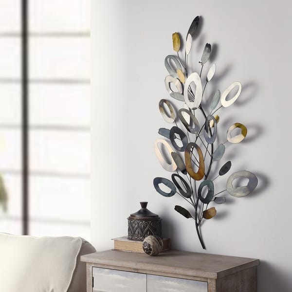Sayuri - Metal Wall Hanging - Branch of Leaves in Copper and Grey - Bed ...